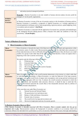 CA NOTES ON NATURE OF BUSINESS ECONOMICS | PDF