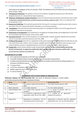 CA NOTES ON THE LIMITED LIABILITY PARTNERSHIP ACT 2008 | PDF
