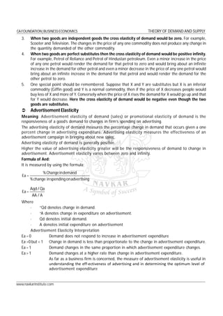 CA NOTES ON THEORY OF DEMAND AND SUPPLY IN BUSINESS ECONOMICS | PDF