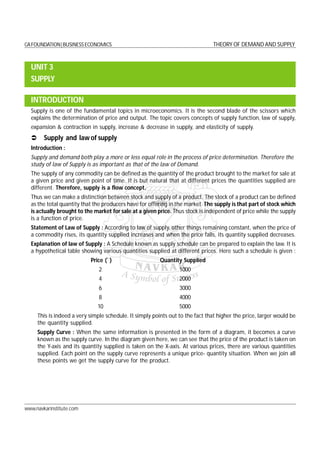 CA NOTES ON THEORY OF DEMAND AND SUPPLY IN BUSINESS ECONOMICS | PDF
