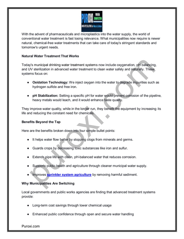 Can Our Municipal Systems Be Saved by Clean Water Technology? | PDF