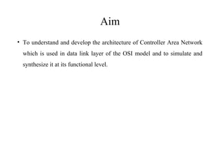Controller area network protocol | PPT