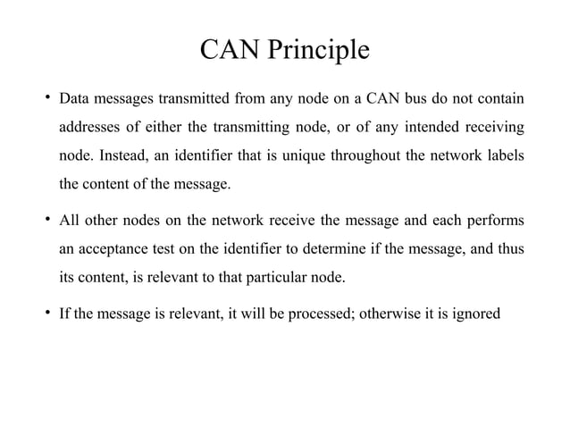 Controller Area Network Protocol Ppt Computer Networking Computing