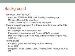 Can programming be liberated from the von neumann style? | PPTX