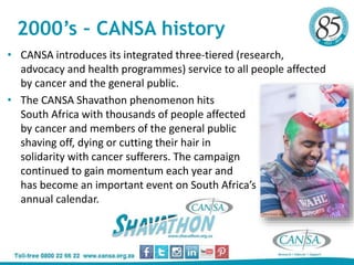 CANSA Celebrating 85 Years of Working Towards a World Without Cancer | PPT