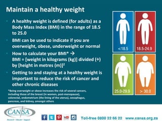 CANSA Balanced Lifestyle 2016 English | PPT