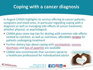 CANSA’s Top Dietary Tips for Cancer Survivors | PPTX