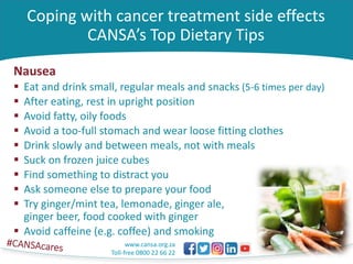 CANSA’s Top Dietary Tips for Cancer Survivors | PPTX