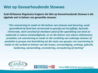 Risiko’s vir Kanker in die Werksplek - CANSA | PPTX