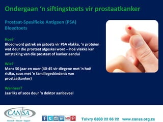 CANSA Mansgesondheid 2016 Afrikaans | PPTX