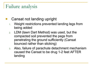 Cansat 2008: Tuskegee University Final Presentation | PPT