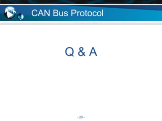 CAN (Controller Area Network) Bus Protocol | PPT
