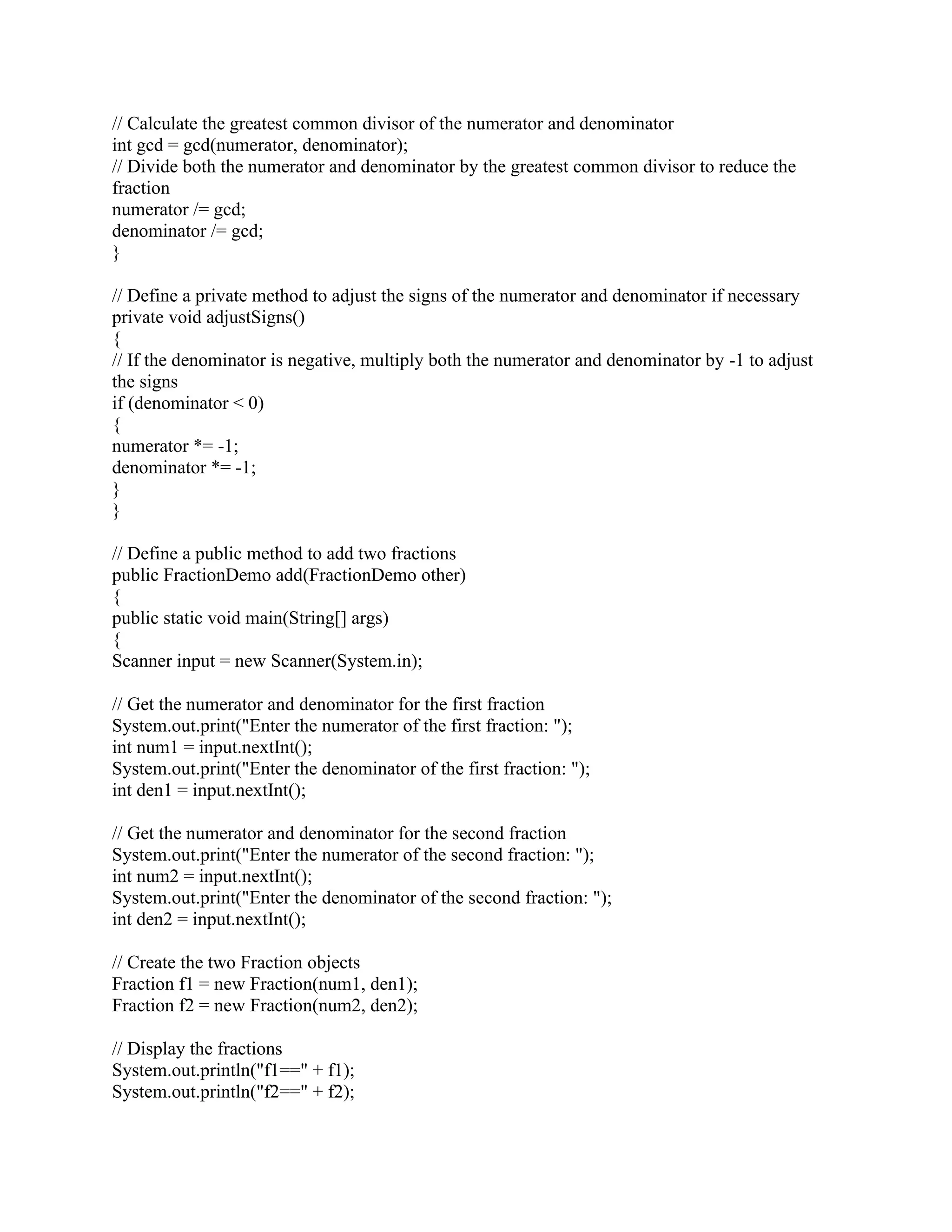 can someone fix the errors in this code- the name needs to be Fraction.pdf | Programming ...