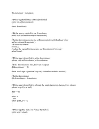 can someone fix the errors in this code- the name needs to be Fraction.pdf | Programming ...