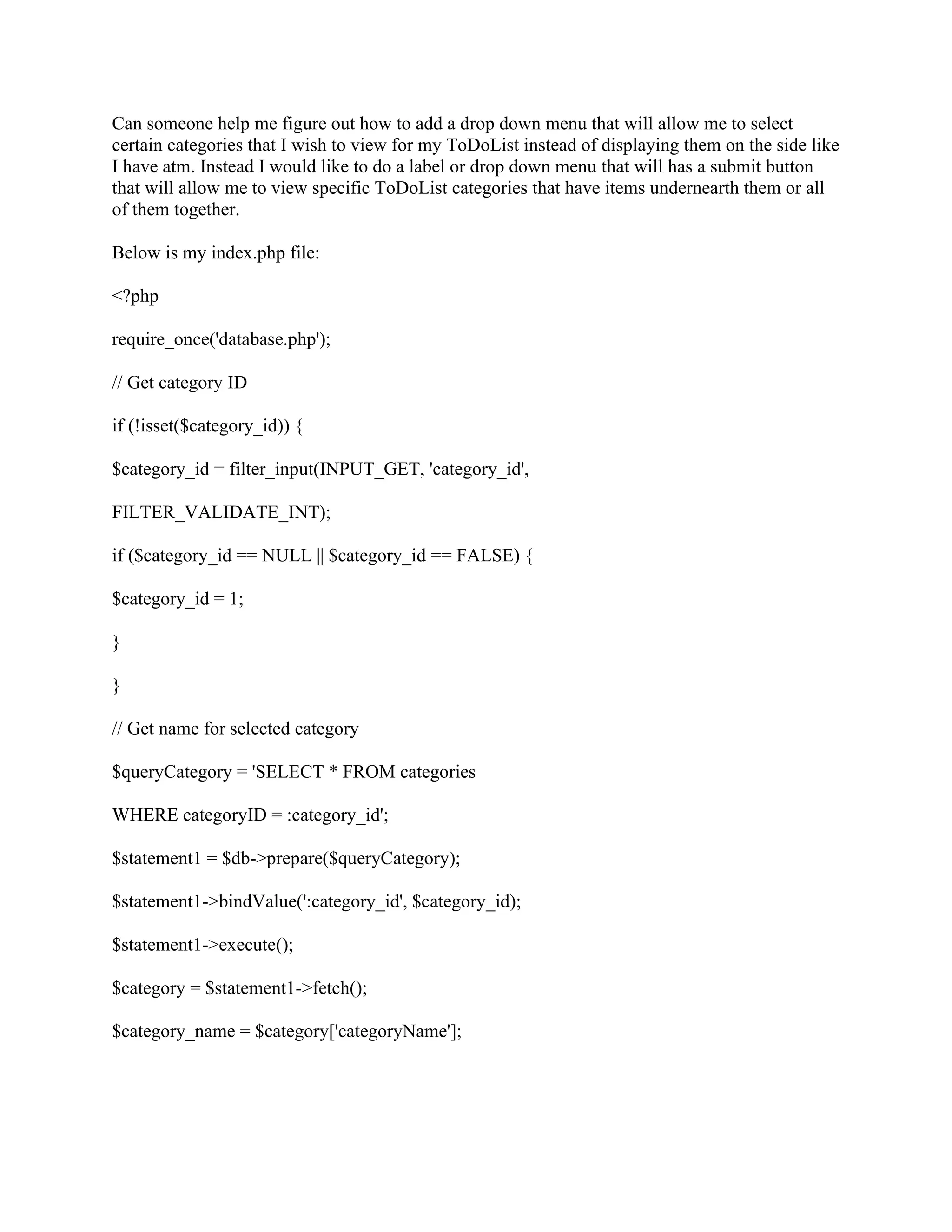 Can someone help me figure out how to add a drop down menu that will a.pdf
