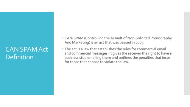 Can spam act