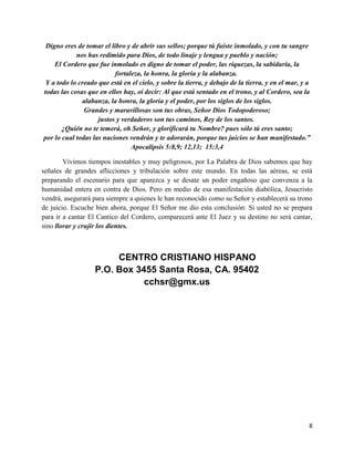Cantan el cántico de moises y el cántico del cordero | DOCX