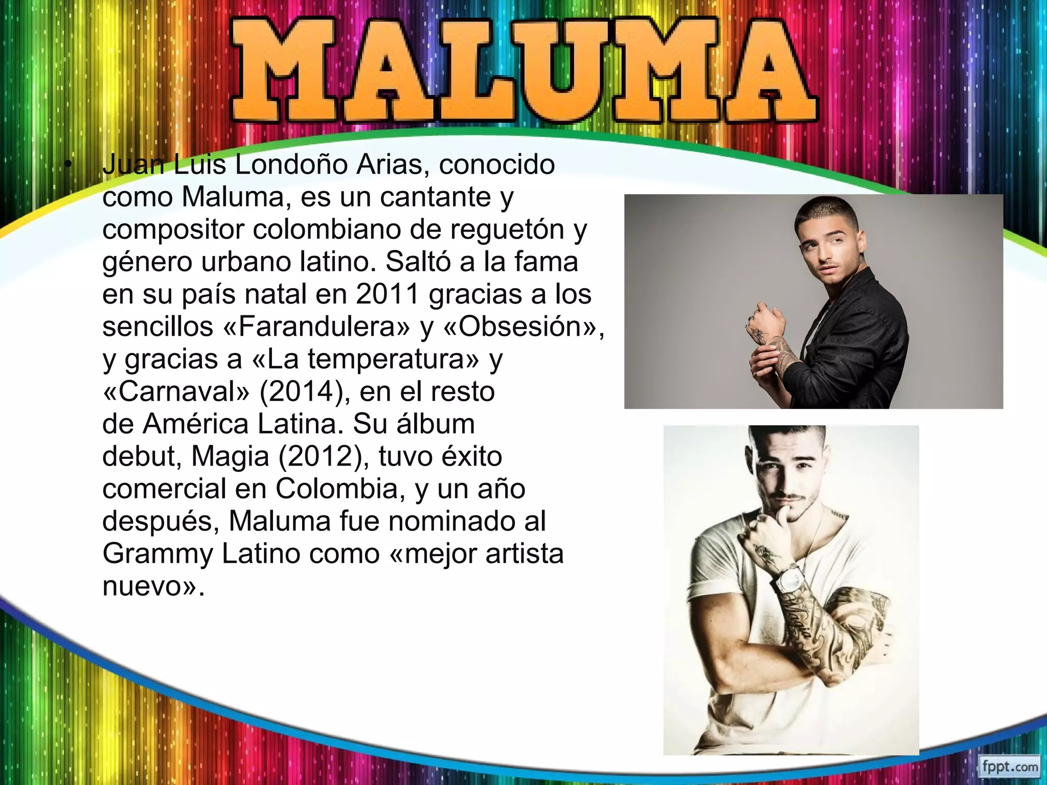 Cantantes y grupos famosos en latino américa | PPT | World ...