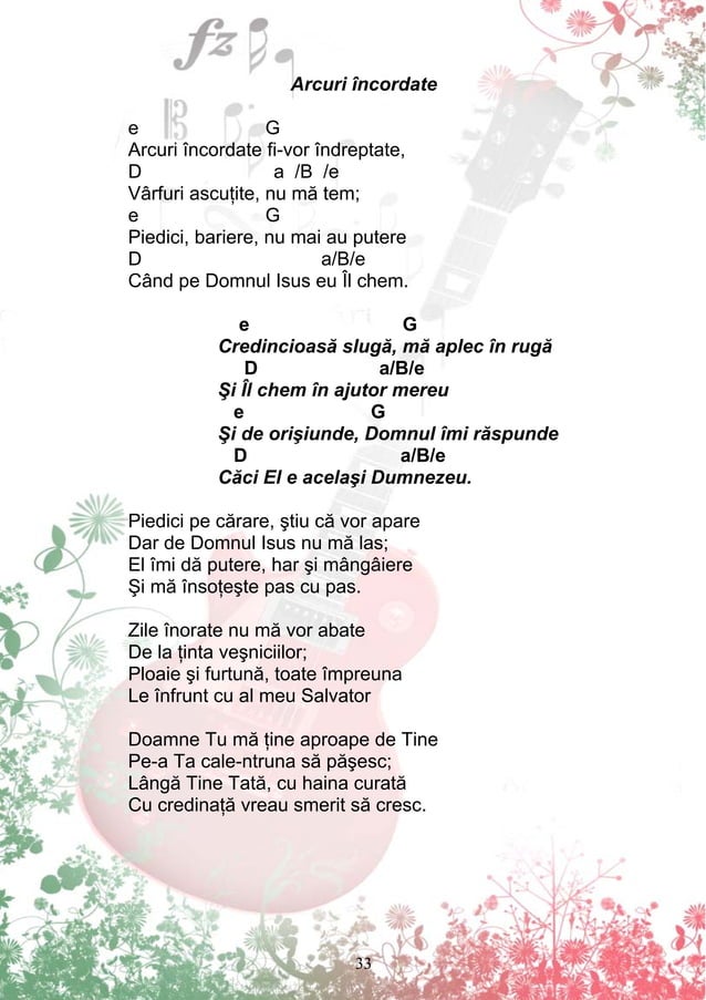 Cantari crestine acorduri_chitara | PDF