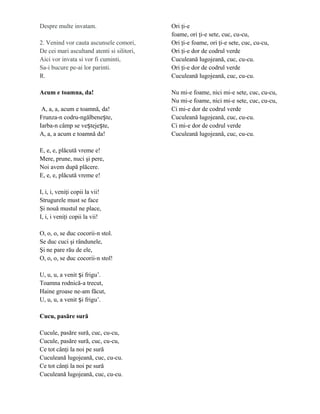 Cantece toamna | DOC