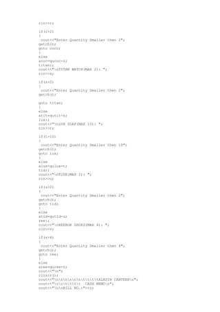 C Program For Canteen Management Txt