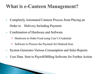 Canteen Management System | PPTX