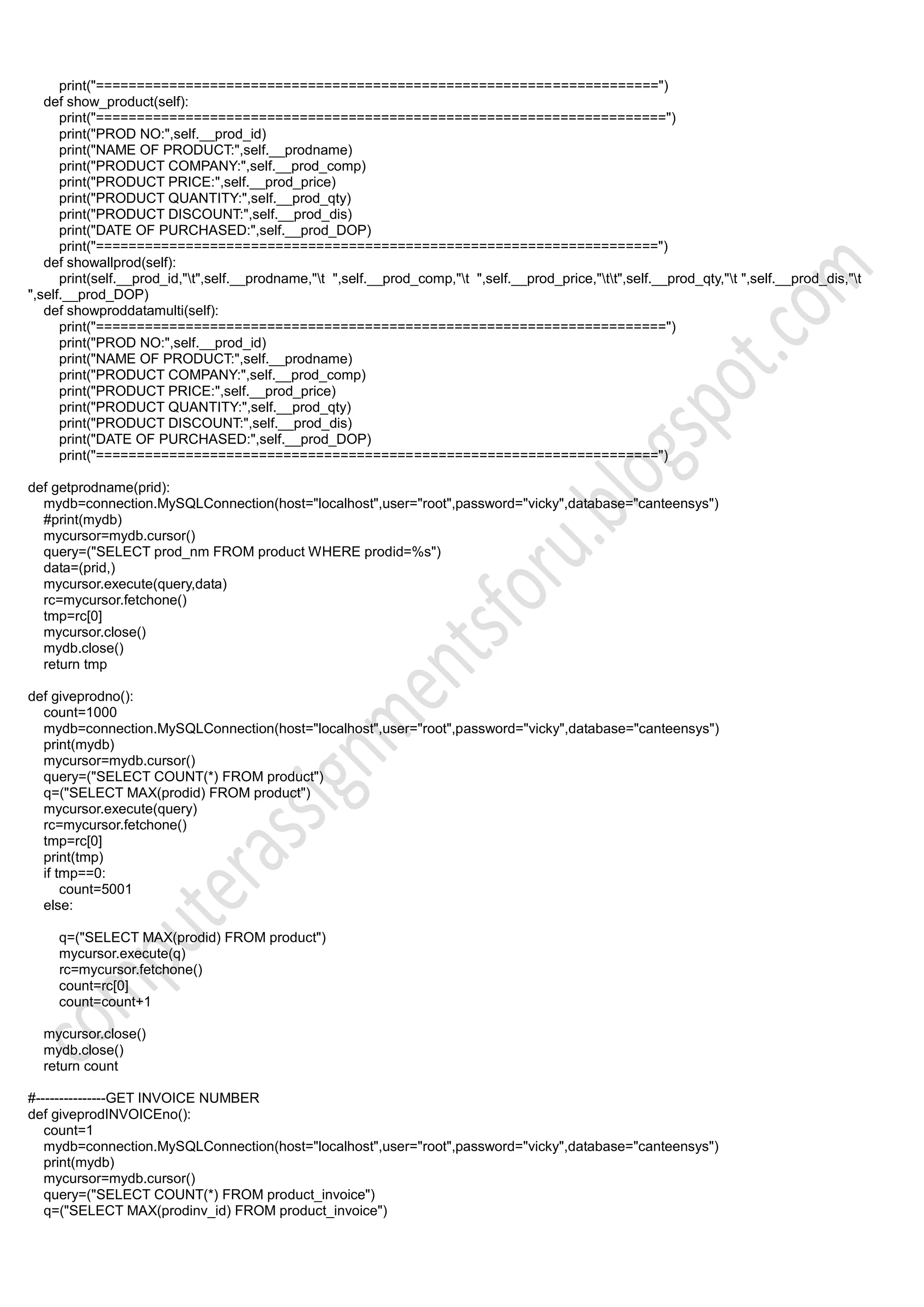 CANTEEN MANAGEMENT SYSTEM IN PYTHON | PDF