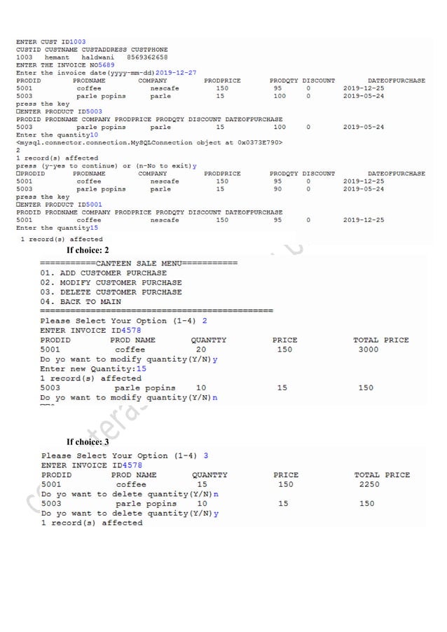 CANTEEN MANAGEMENT SYSTEM IN PYTHON | PDF