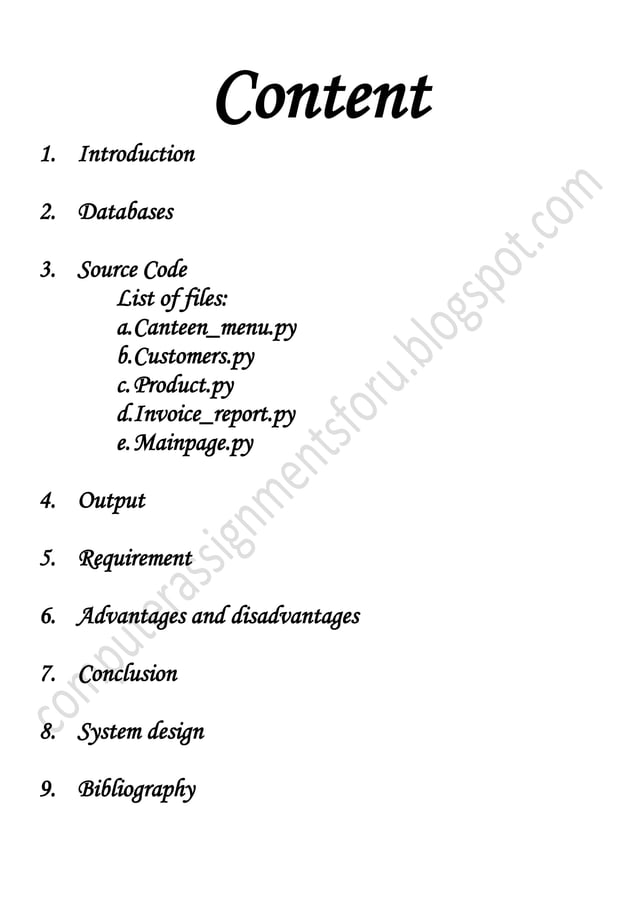 CANTEEN MANAGEMENT SYSTEM IN PYTHON | PDF