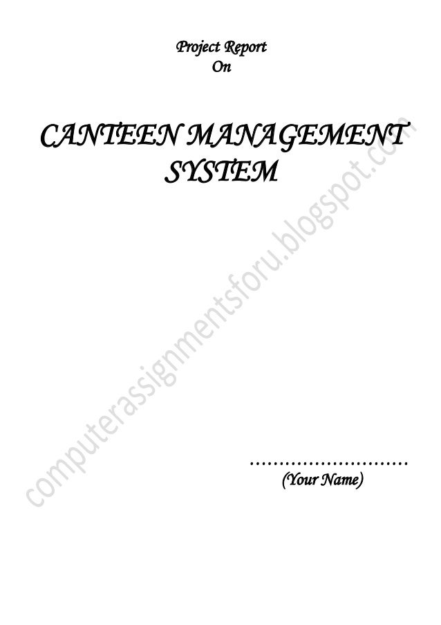 Canteen management system project documentation - screenptu