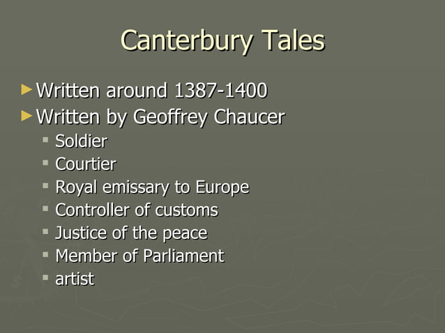 Canterbury tales | PPT