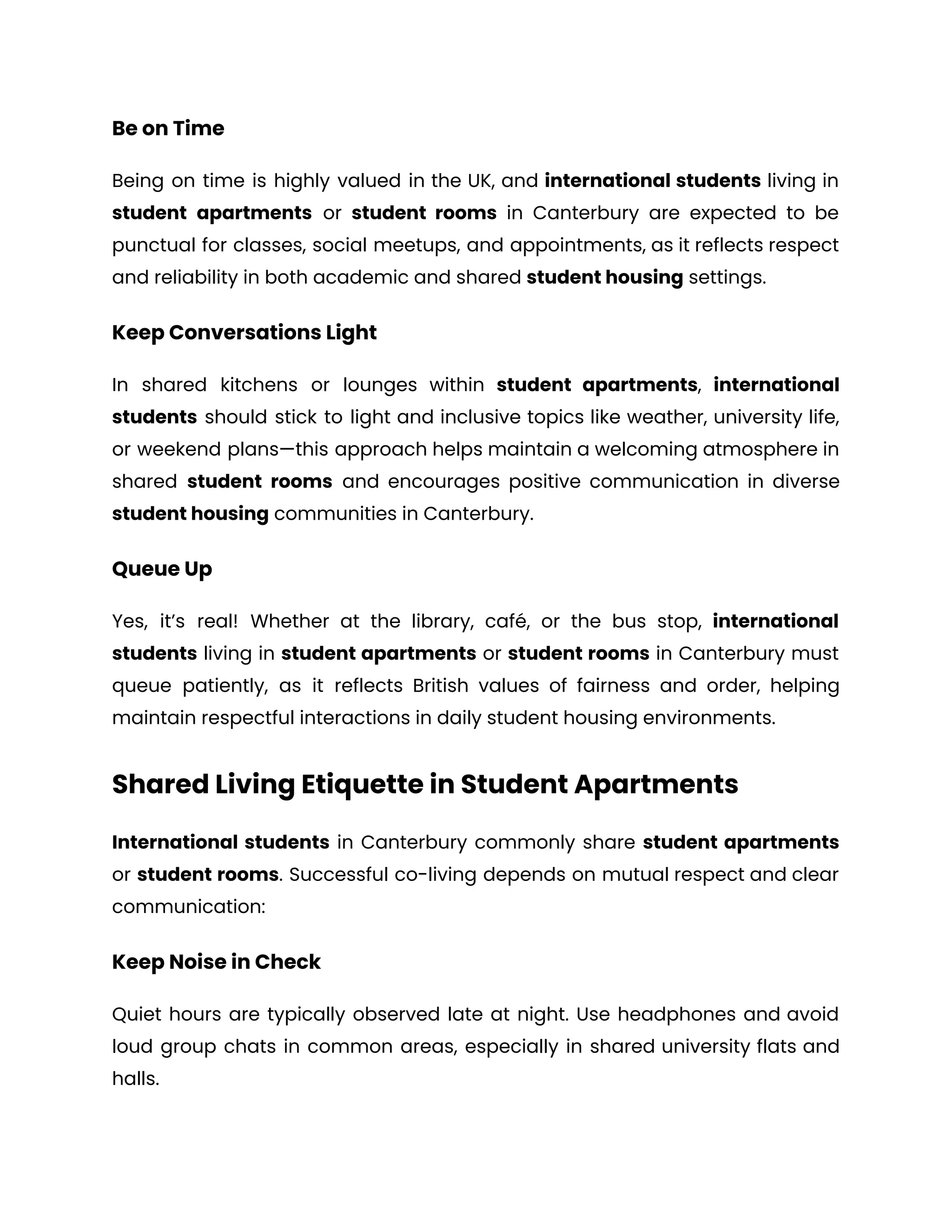 Social Etiquette for International Students Living in Canterbury | PDF