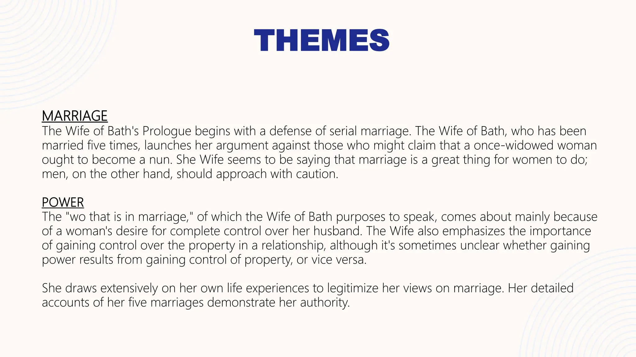 canterbury tale. the wife of bath prologue | PPTX