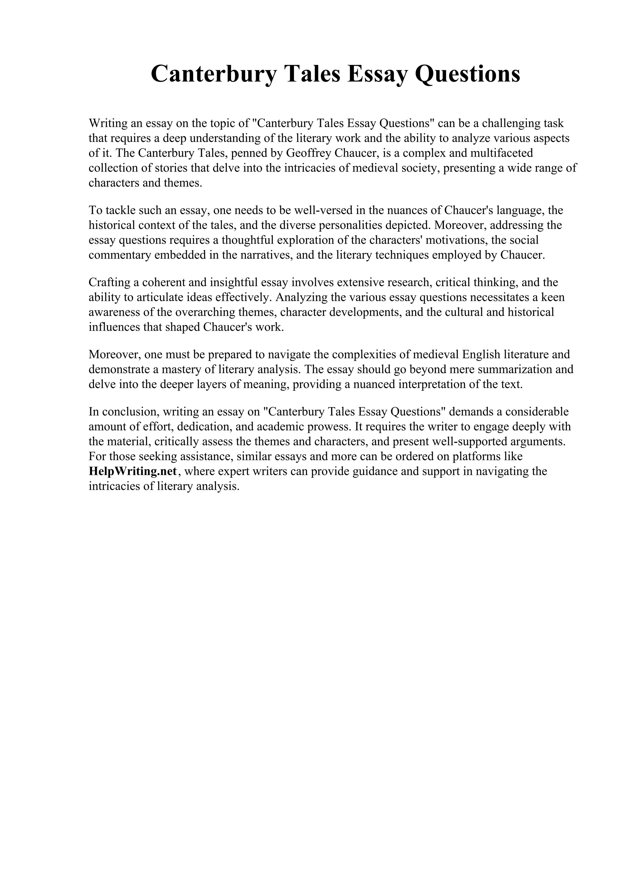 Canterbury Tales Essay Questions.pdf