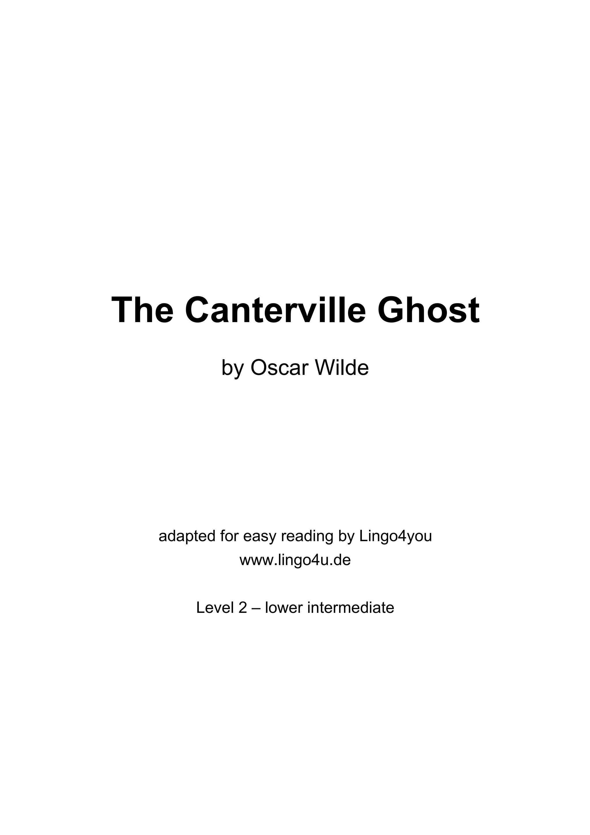 Canterville ghost easy | PDF