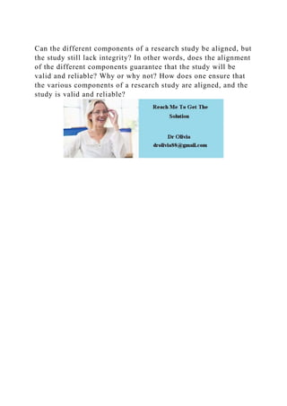 Can the different components of a research study be aligned, but the.docx
