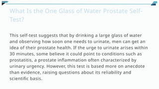 Can the One Glass of Water Test Really Detect Prostate Problems.pptx ...
