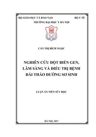 Luận án: Đột biến gen và điều trị bệnh đái tháo đường sơ sinh, 9đ | PDF