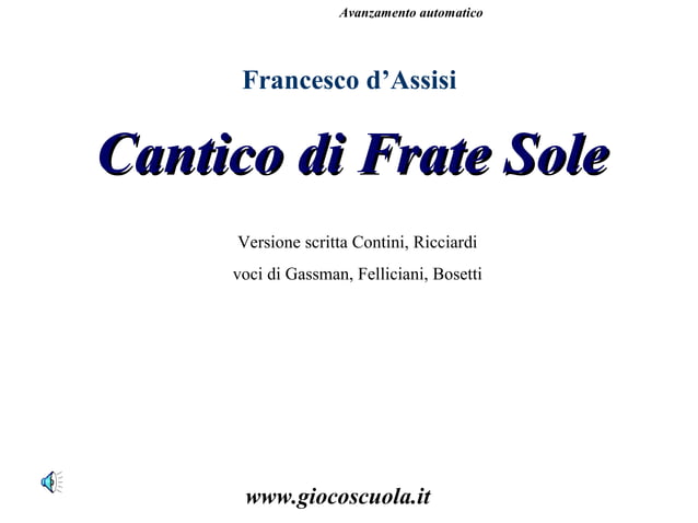 Il Cantico di frate Sole | PPT | Christianity | Religion & Spirituality