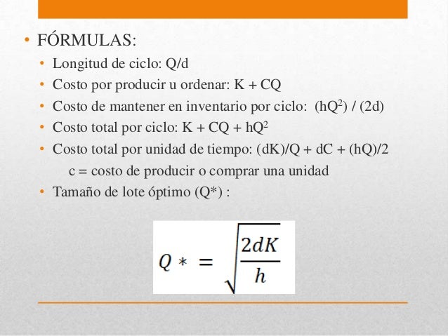 Cantidad de lote económico