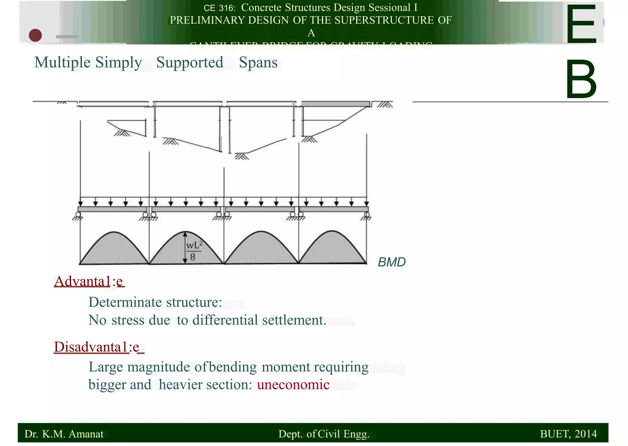 Cantilever bridge lecture by amanat sir ce 316 | PPTX