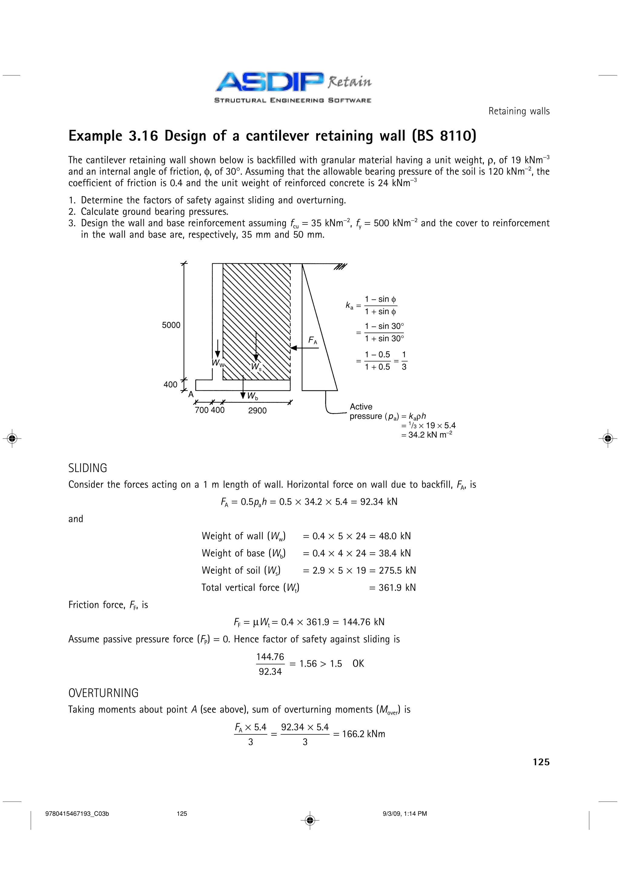CANTILEVER RETAINING WALL FOR CIVIL ENGINEER | PDF