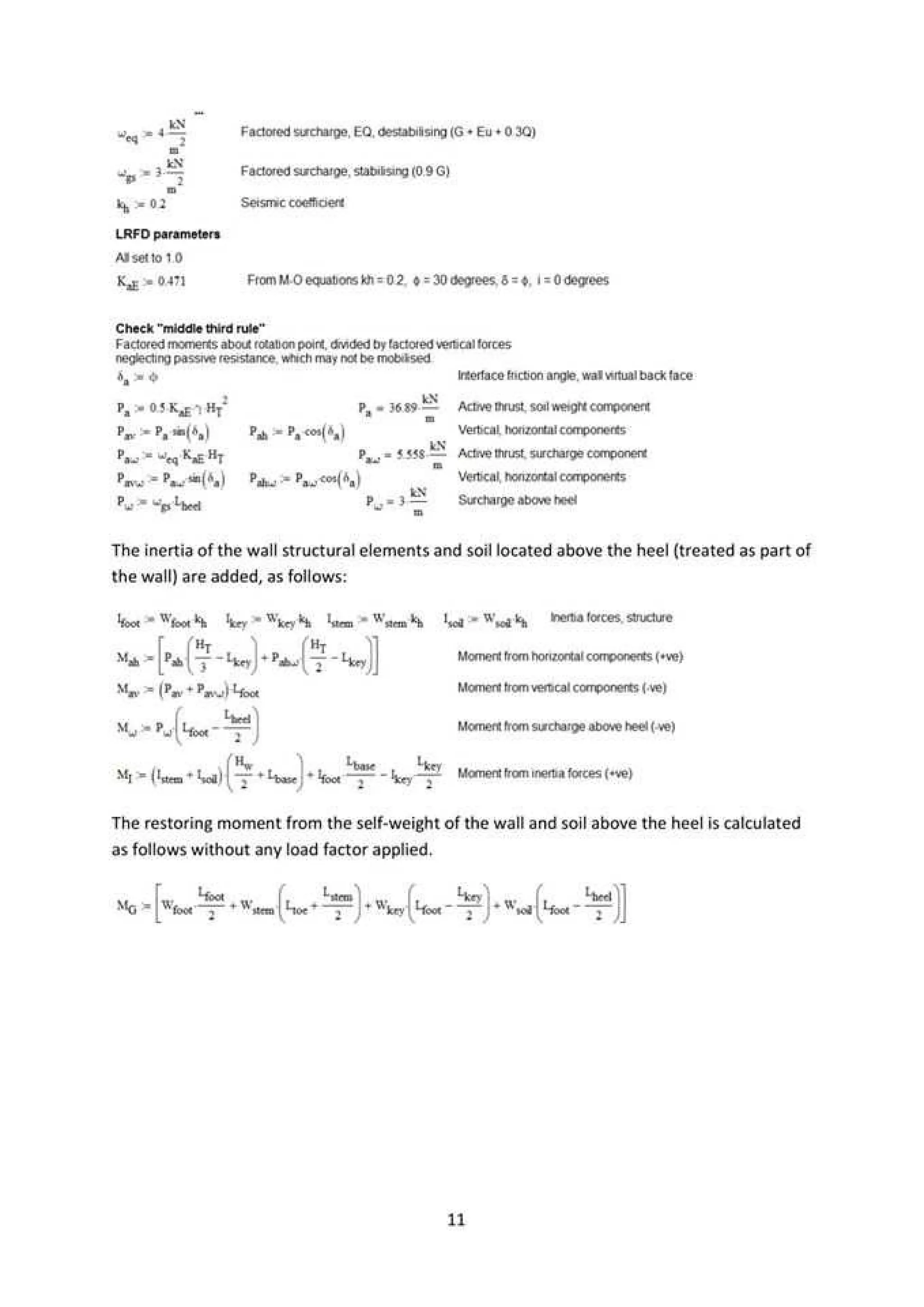 Cantilever retaining wall design example | PDF
