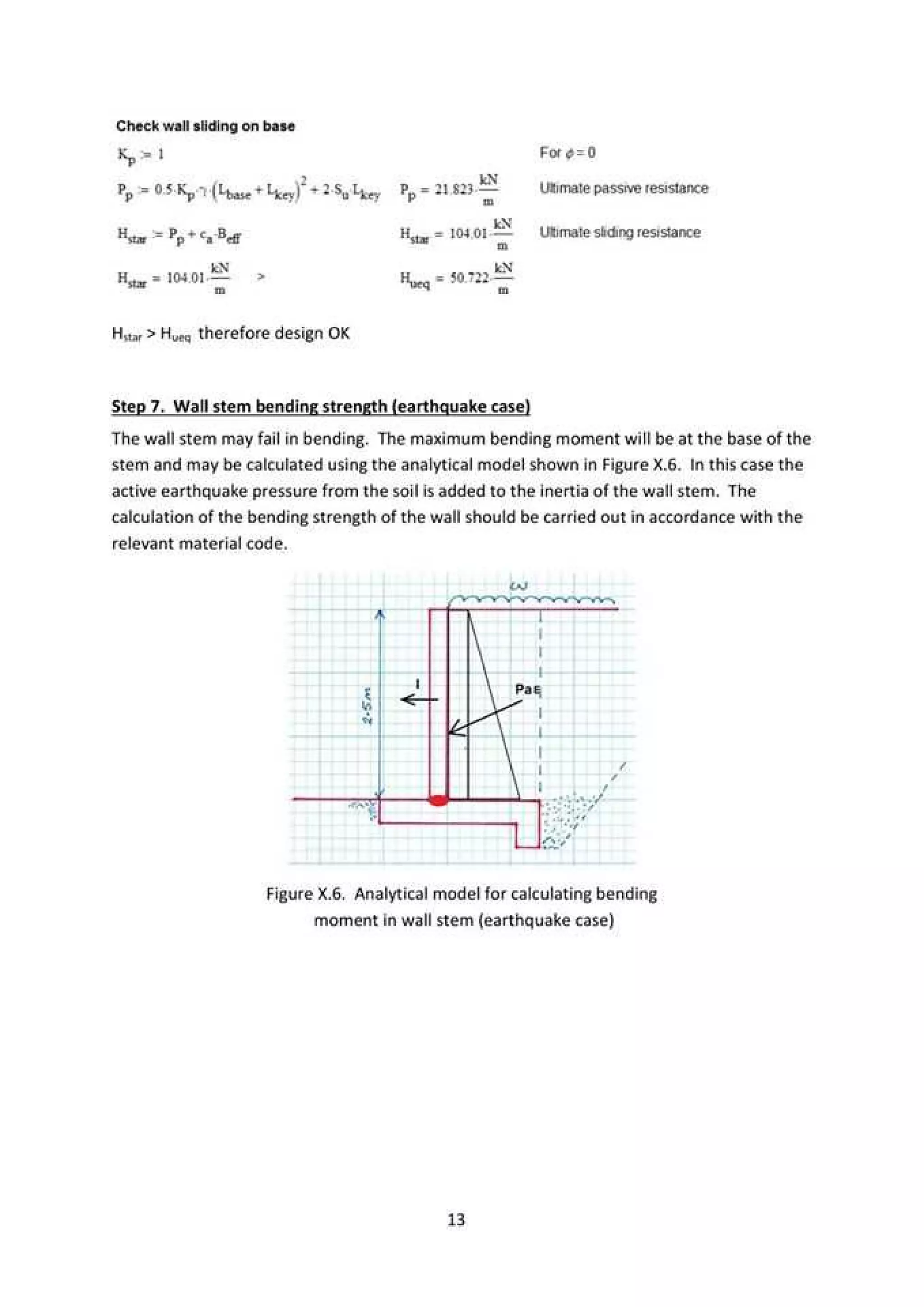 Cantilever retaining wall design example | PDF
