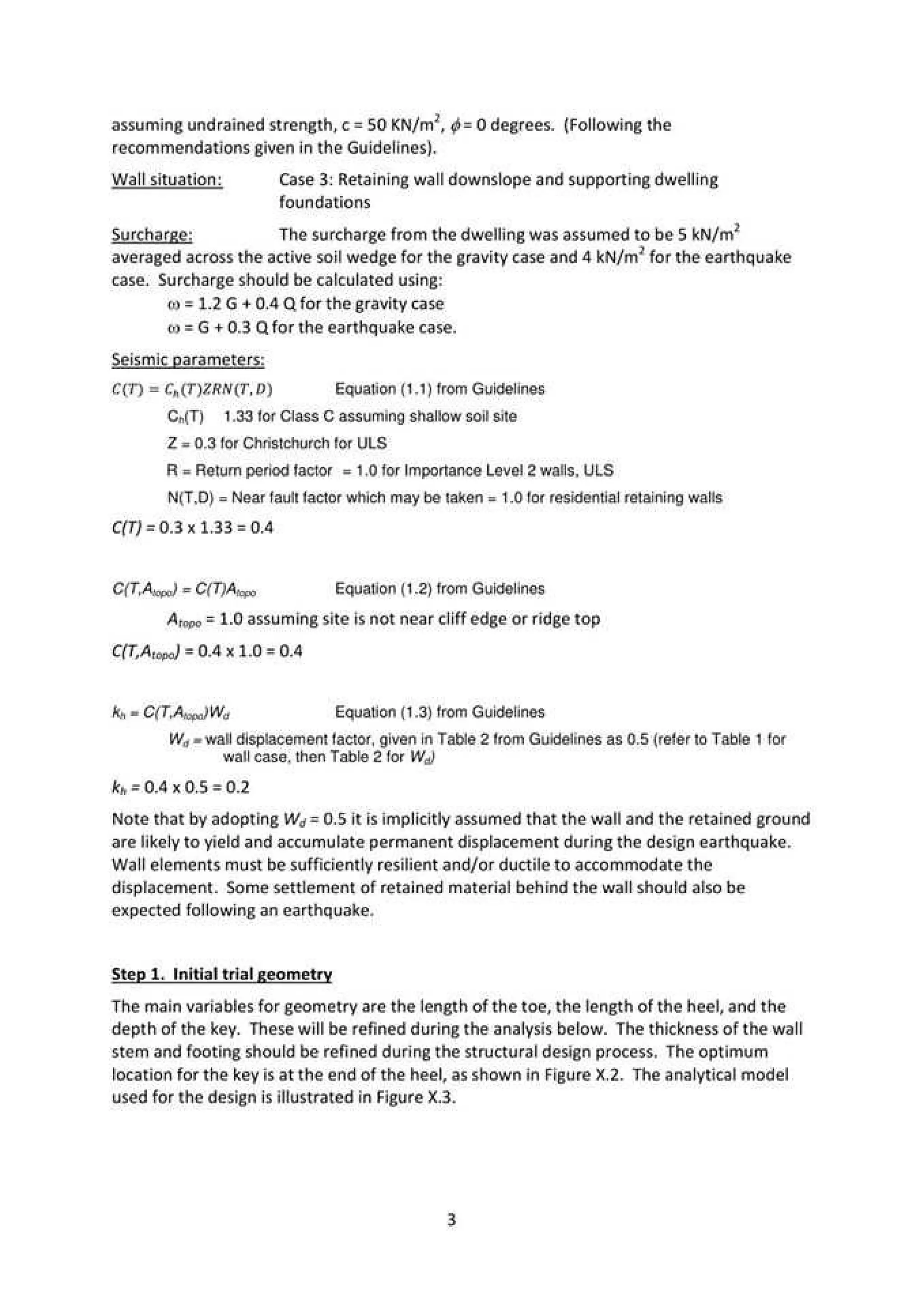 Cantilever retaining wall design example | PDF