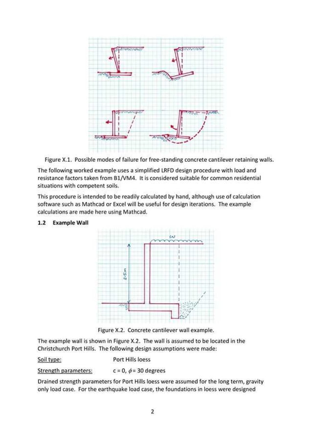 Cantilever retaining wall design example | PDF