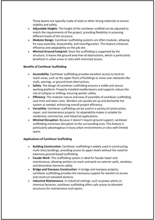Cantilever Scaffolding: An Essential Guide | PDF