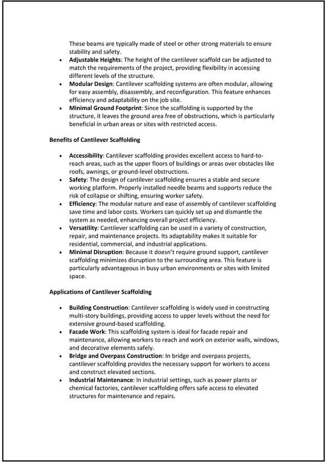 Cantilever Scaffolding: An Essential Guide | PDF | Civil Engineering ...