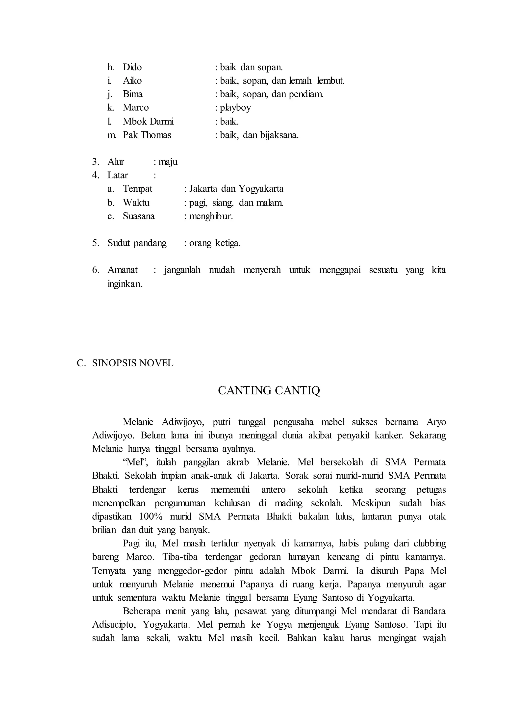 Canting cantiq RESENSI FIKSI | DOCX