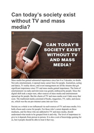 10 Power-Packed Insights: The Impact of TV and Mass Media on Modern ...